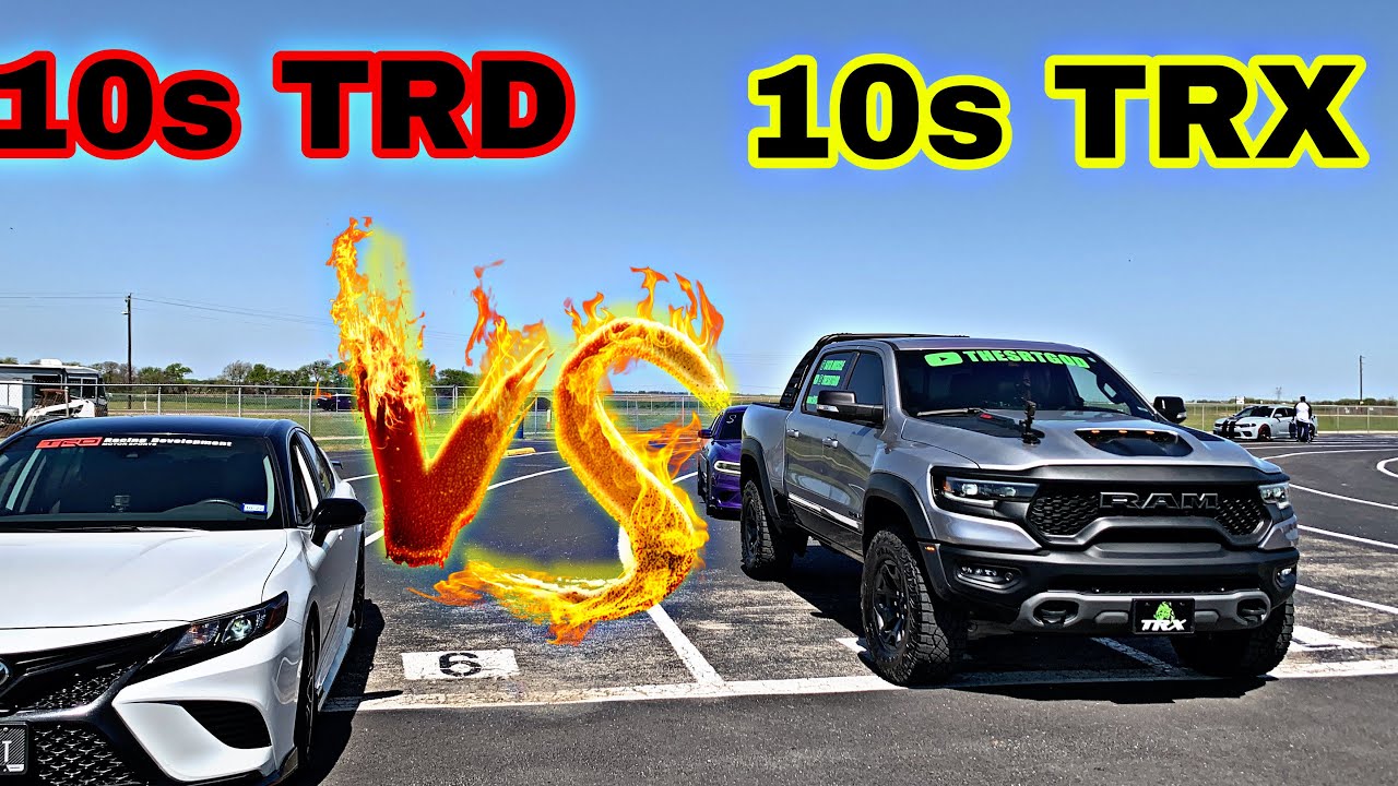 TRD Camry vs TRX! Epic Close Race in 8th Mile! - YouTube