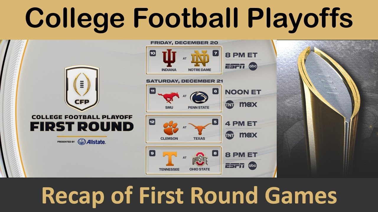 Recap of College Football Playoff First Round Games - Notre Dame, Penn ...