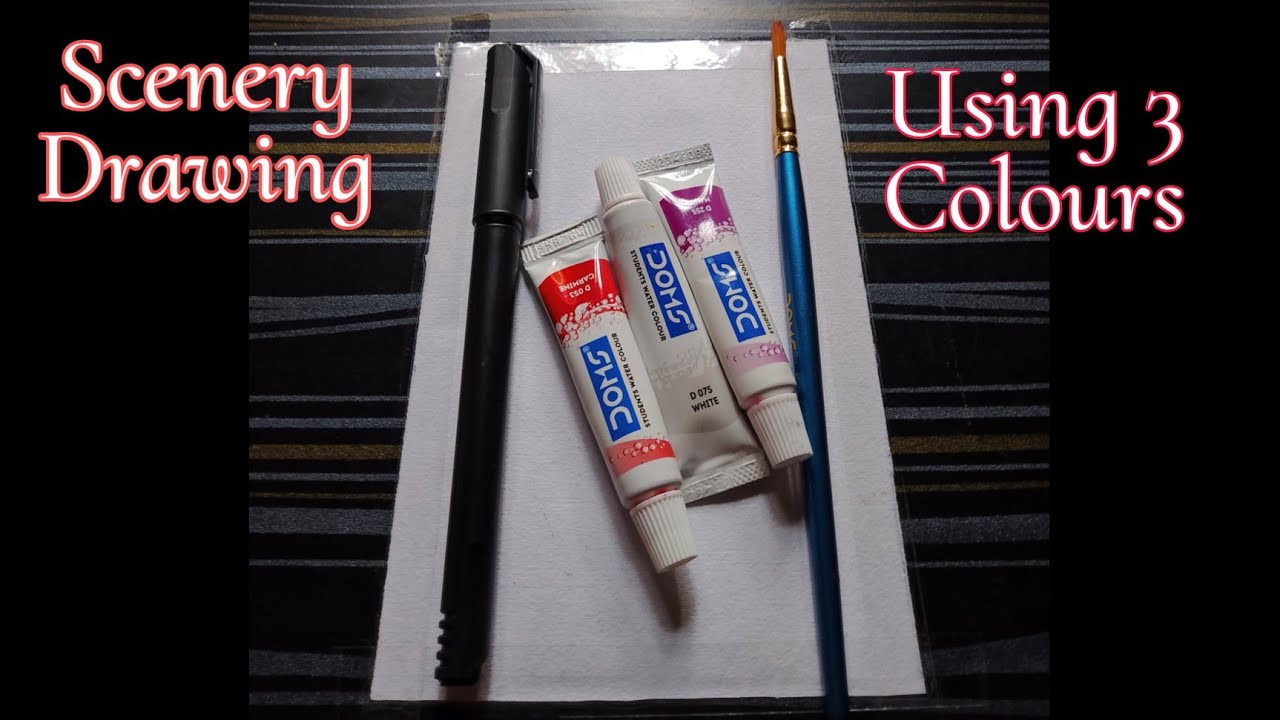 Evening scenery Drawing || Night Scenery drawing using Acrylic pain # ...