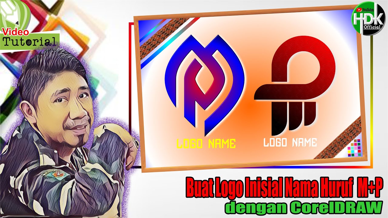BUAT LOGO INISIAL NAMA HURUF M+P SIMPEL DAN KEREN DI CORELDRAW | Logo ...