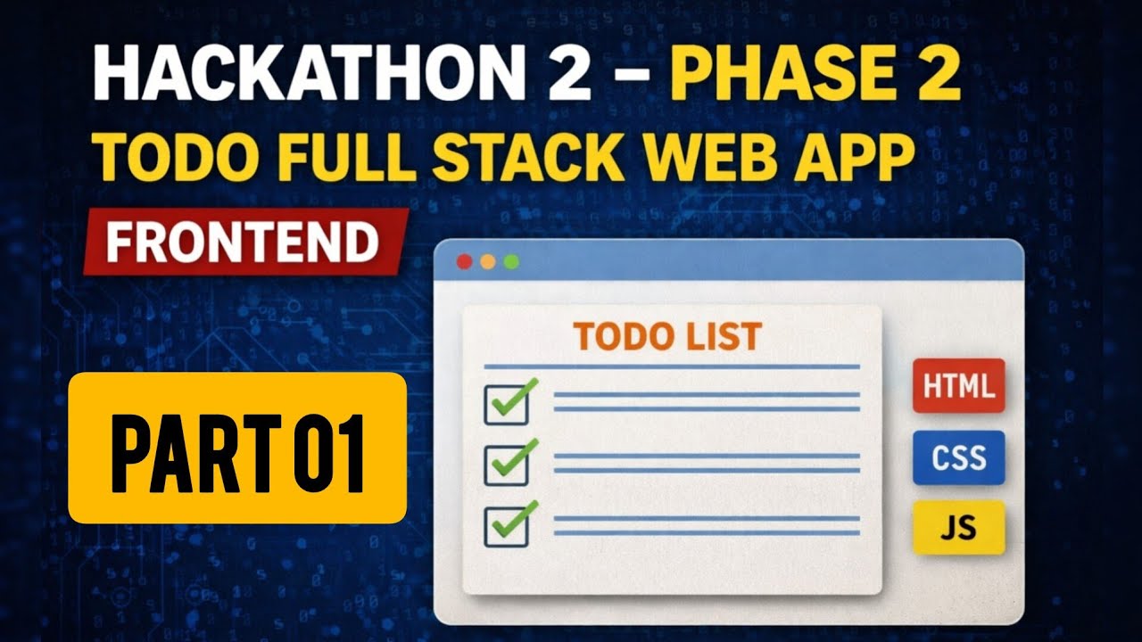 Hackathon 2 Phase 2 – Todo Full Stack Web App (Part 1) | Frontend ...