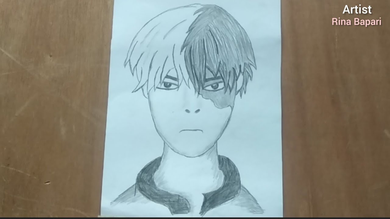 How to draw Shoto Todoroki easy step by step || Easy anime drawing ...