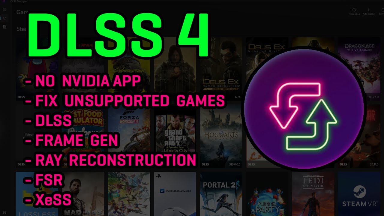 DLLS 4 WITHOUT NVIDIA APP - DLSS SWAPPER - FIX UNSUPPORTED GAMES - YouTube