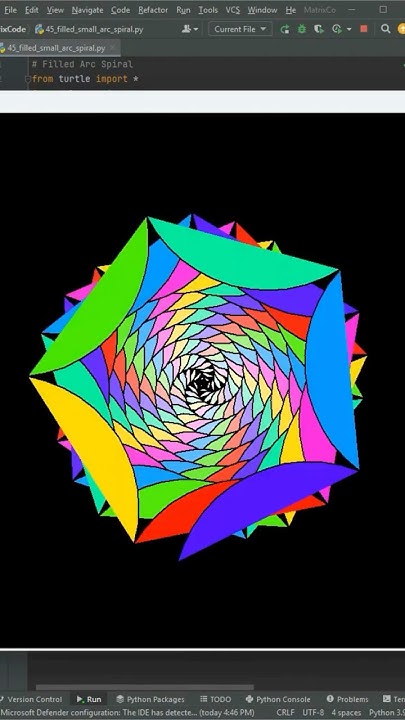 Python Turtle Fun #45 | 🌀 Create a Stunning Filled Small Arc Spiral with Python Turtle! 🎨🐢 - YouTube