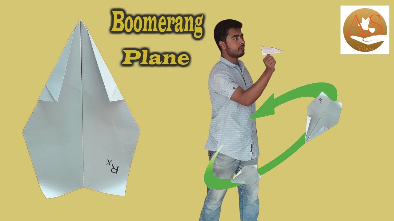How to Make Boomerang Plane Ver 38 origami boomerang plane - YouTube