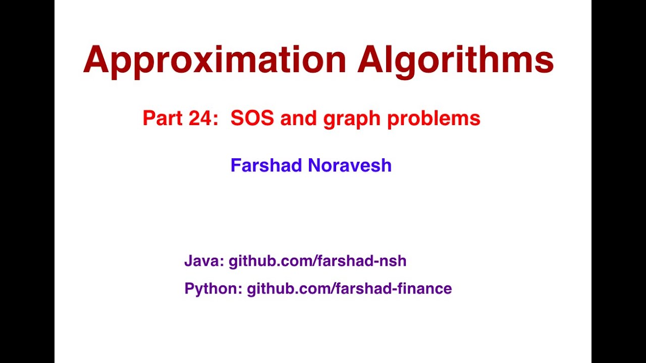 Part 24: SOS and graph problems - YouTube
