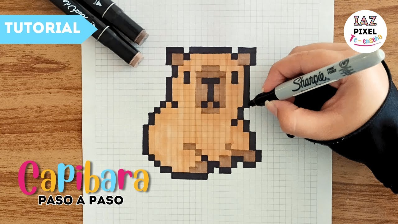 Como dibujar un CAPIBARA en PIXEL ART – Tutorial paso a paso #pixelart ...