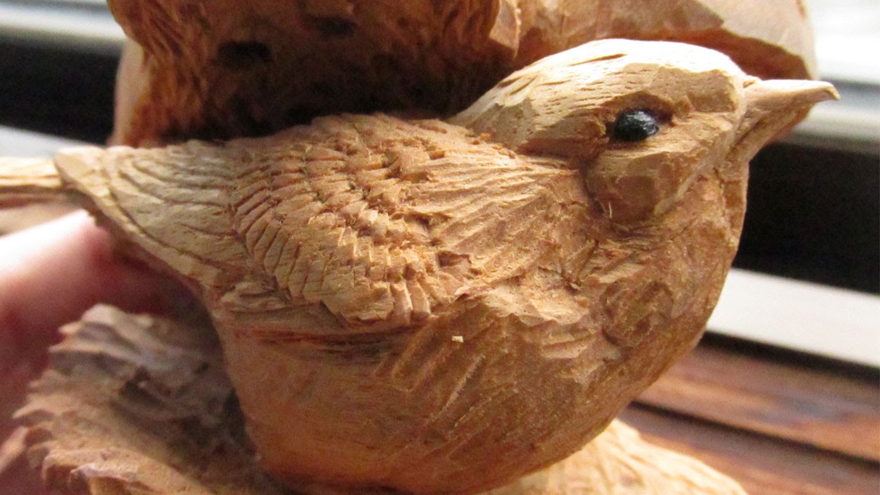 the bread of the BUSH WARBLER!! [Wood carving! ] - YouTube