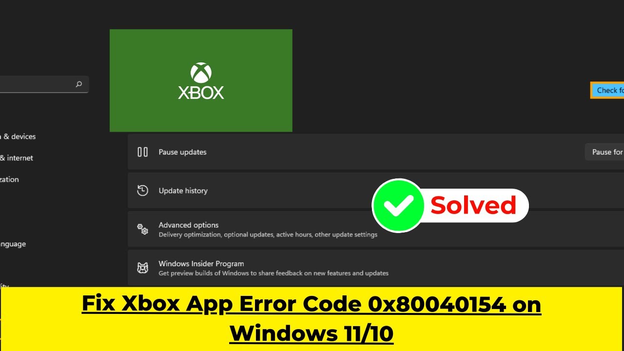 Fix Xbox App Error Code 0x80040154 on Windows 11/10 |2024 - YouTube