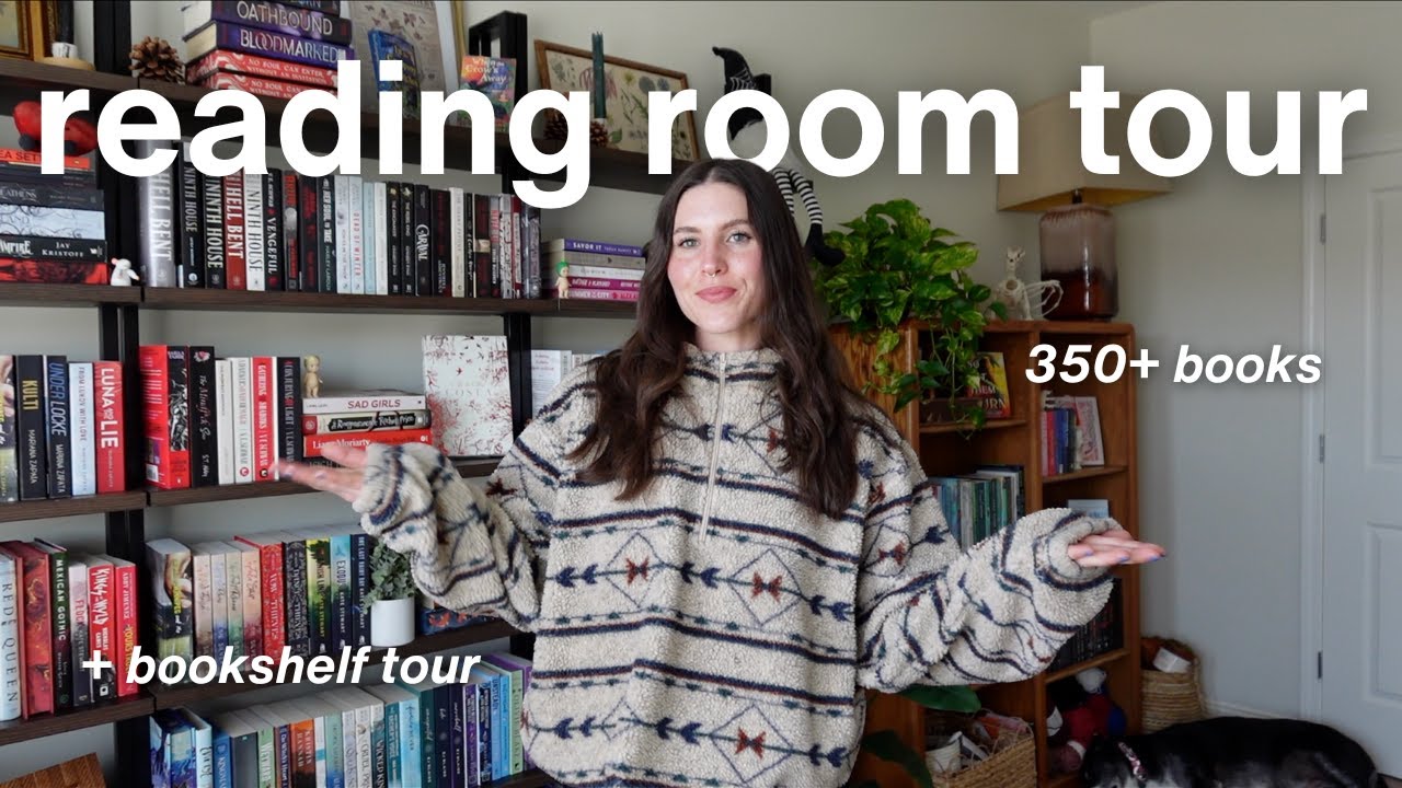 A tour of my reading room + detailed bookshelf tour in my new home ...
