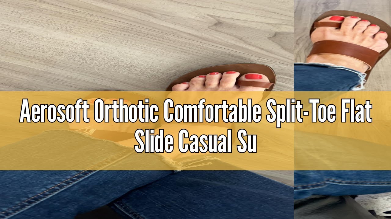 Aerosoft Orthotic Comfortable Split-Toe Flat Slide Casual Summer ...