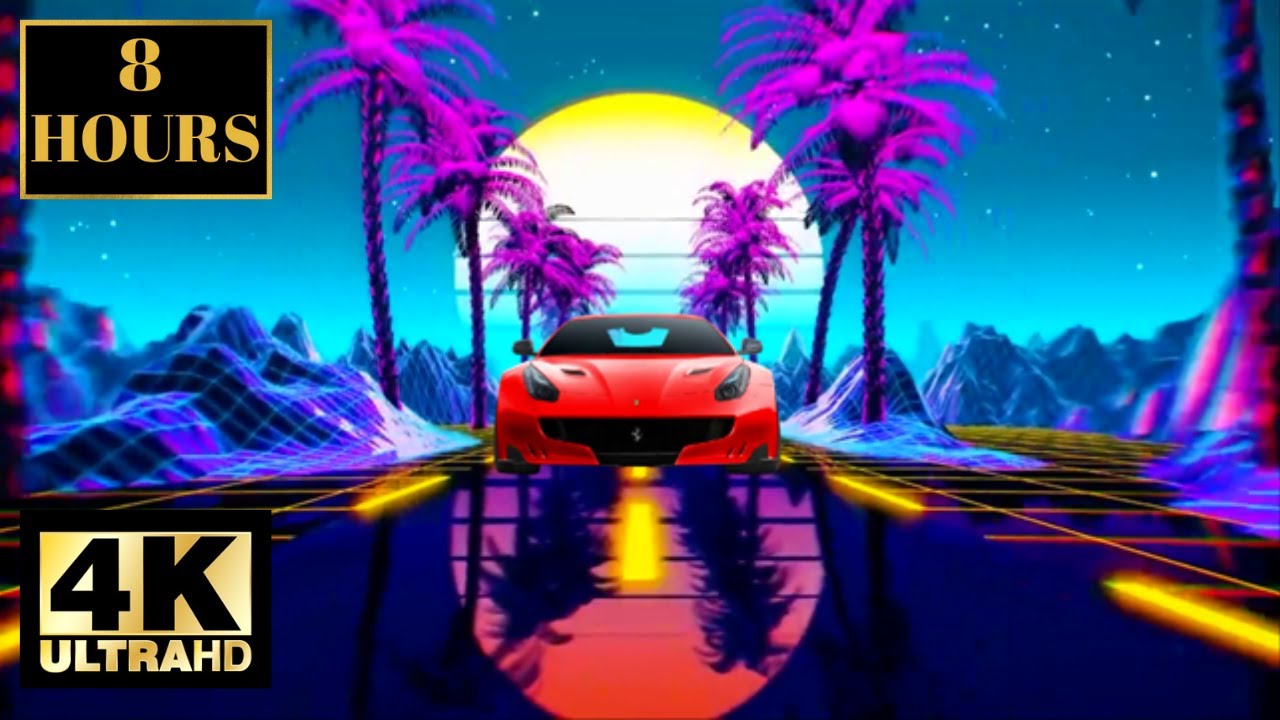 Driving Luxury Car Synth Cyber Retro Miami Wallpaper Screensaver ...
