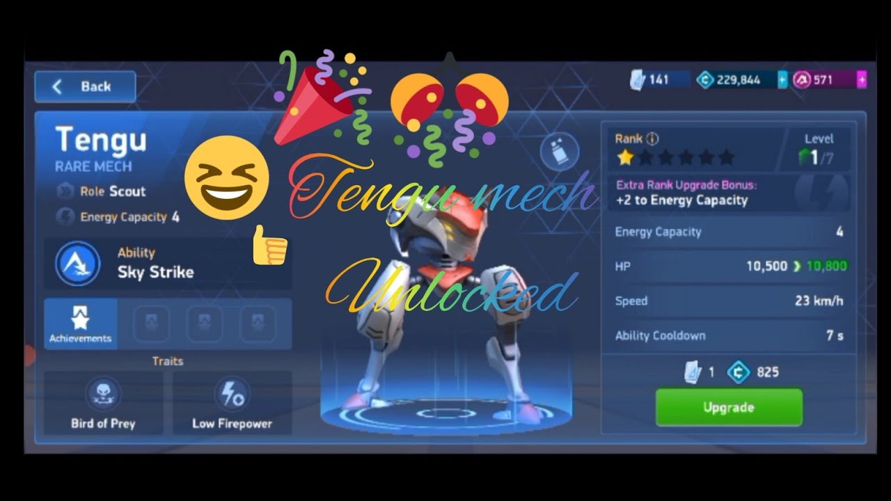 😋😎😆(Tengu mech) unlocked when I opened event crate rush/Mech arena ...