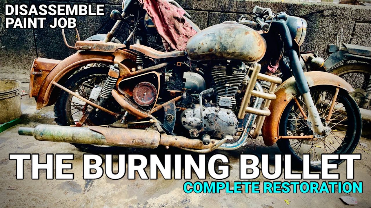 The Burning Bullet Restoration In Mayapuri || Royal Enfield Classic 350 ...