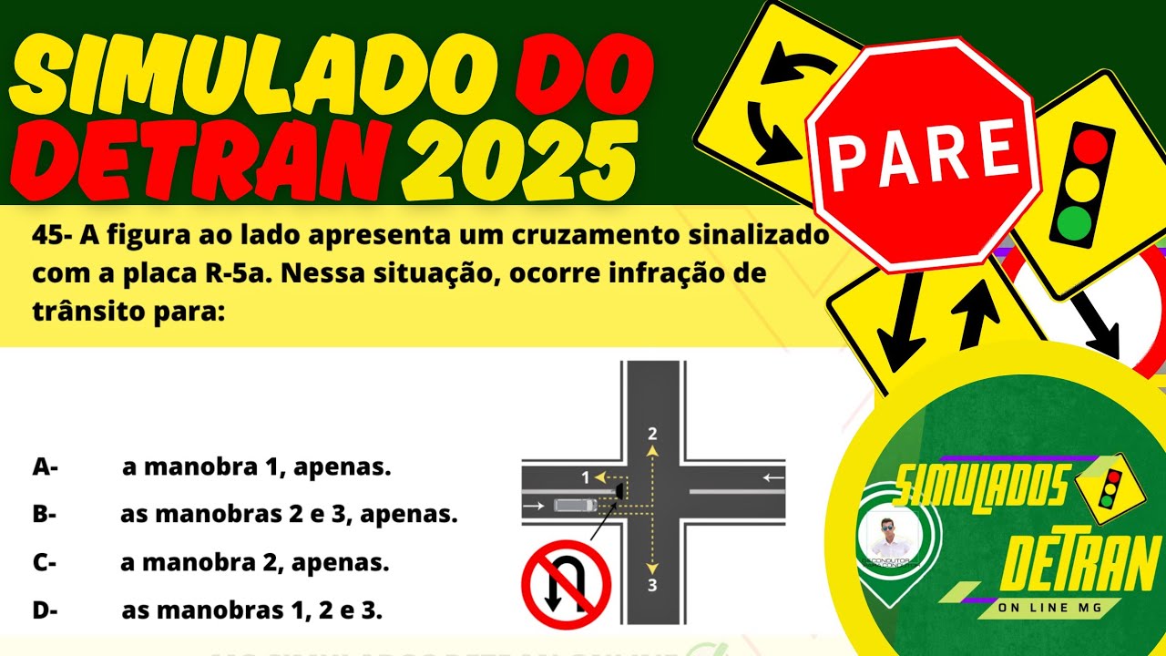 Simulado do Detran 2025: 45 Questões da Prova teórica do Detran # ...