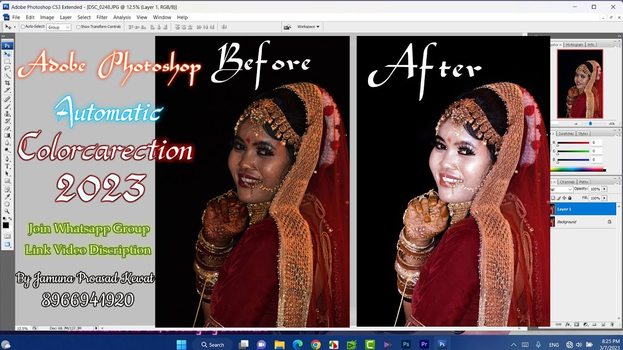 How to Create Auto Colorcarection photoshop ! Photoshop Single Skin ...