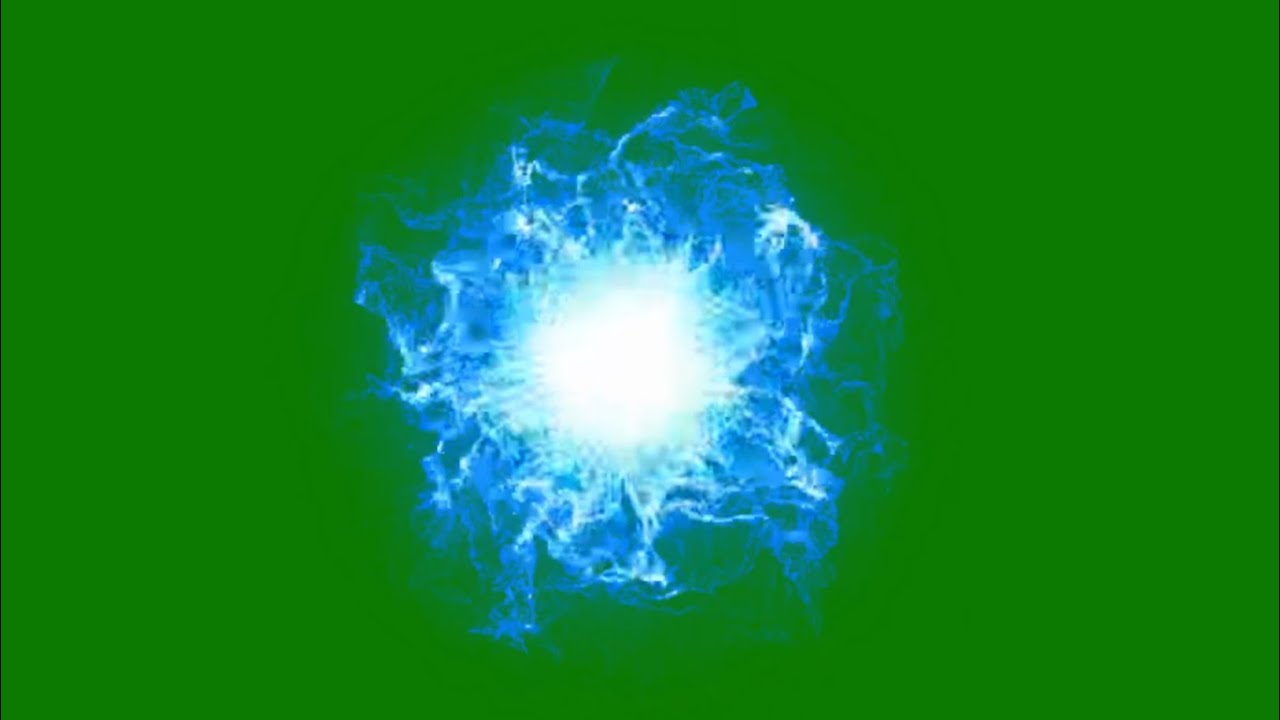 Blue energy flaming orb green screen video | Super power green screen ...