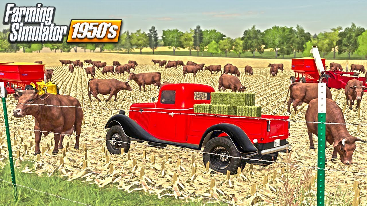 1950's PASTURING OUR CORN FIELD (ROLEPLAY) FARMING SIMULATOR 19 - YouTube