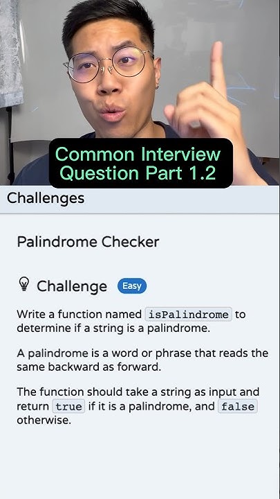 Common Interview Question PT 1.2 Palindrome Checker #computerscience #coding #codingtips #python ...