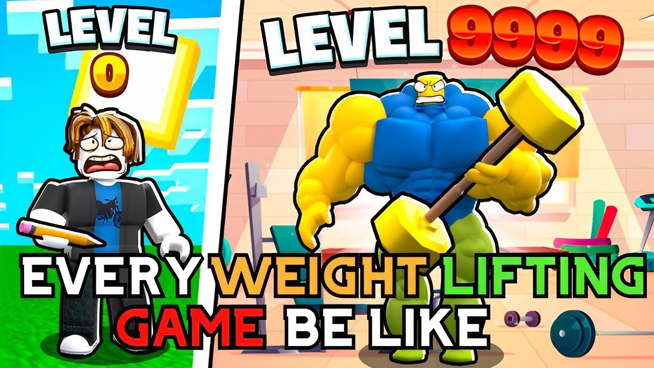 Every weight lifting game be like | ROBLOX - YouTube