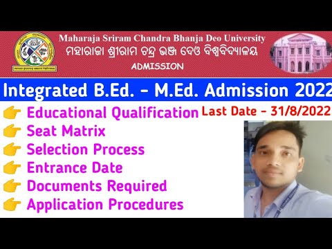 3yr Integrated BEd - MEd Admission 2022!!MSCB University Odisha ...