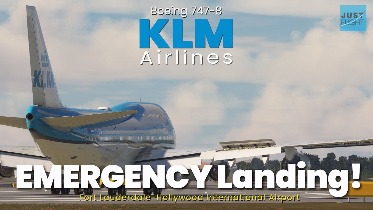 Boeing 747 8 Emergency | KLM Lands Safely at Fort Lauderdale - YouTube