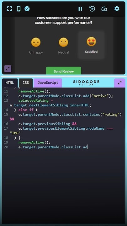 Code 110 | Interactive Customer Satisfaction Widget - Pure CSS/JS #FrontEnd #WebDesign # ...