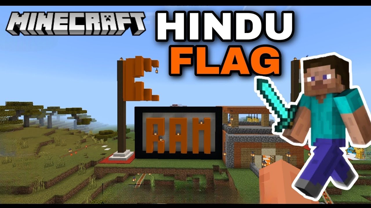 I BUILD A HINDU FLAG & WRITE | JAI SHREE RAM | MINECRAFT GAMEPLAY - YouTube