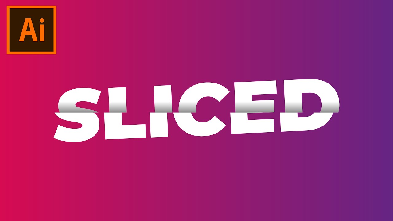 Create a Sliced Text Effect in Illustrator CC Beginner Tutorial - YouTube