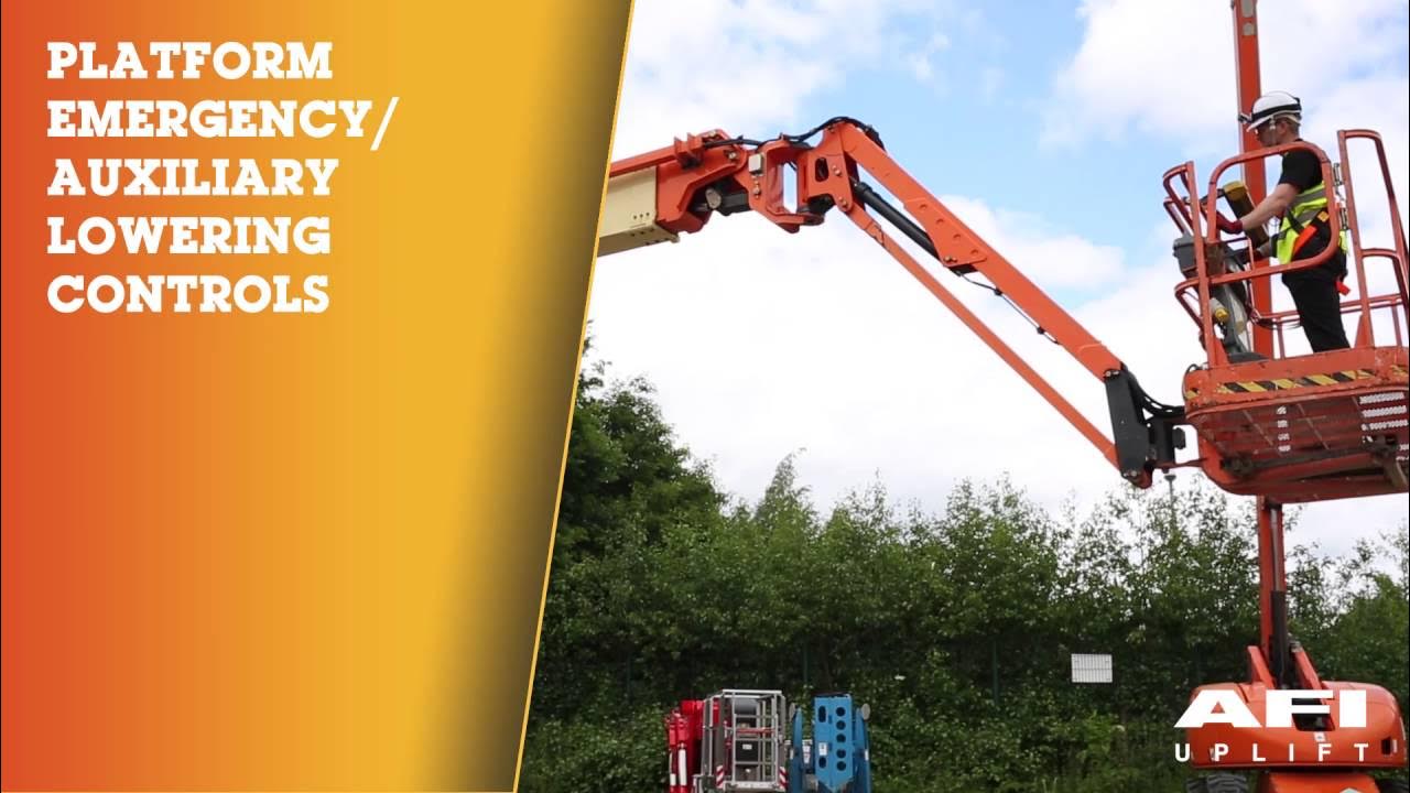 AFI MEWP Emergency Lowering videos JLG J1250AJPS - YouTube
