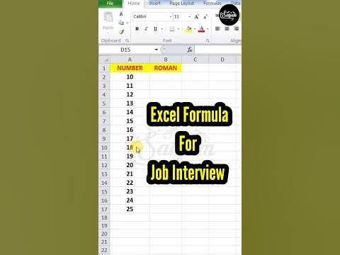 Excel Formula for Job Interview|Excel Tips & Tricks|#shorts - YouTube