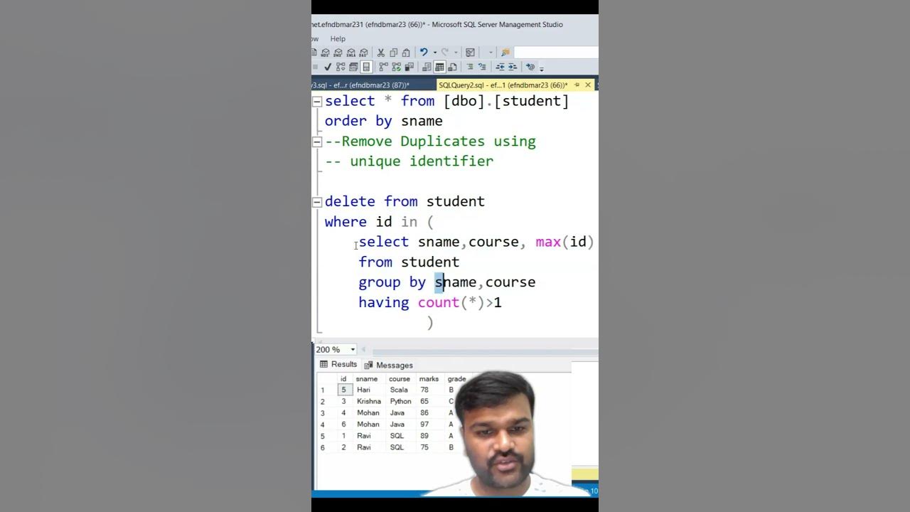 Remove Duplicates Sql Database Dataengineers Sqlserver Youtube