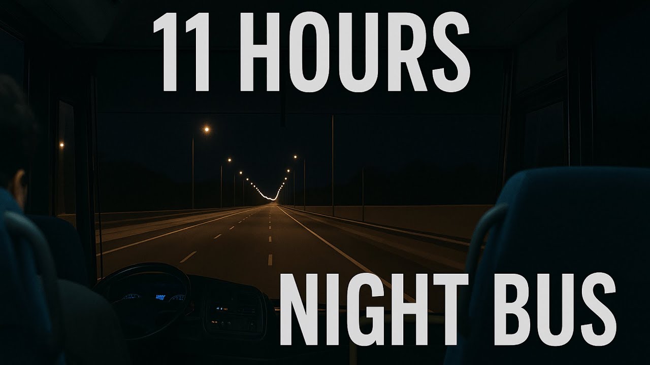 Bus Ride Ambience | Night Bus Ride Noise | 11 Hours Of Bus Sound White ...