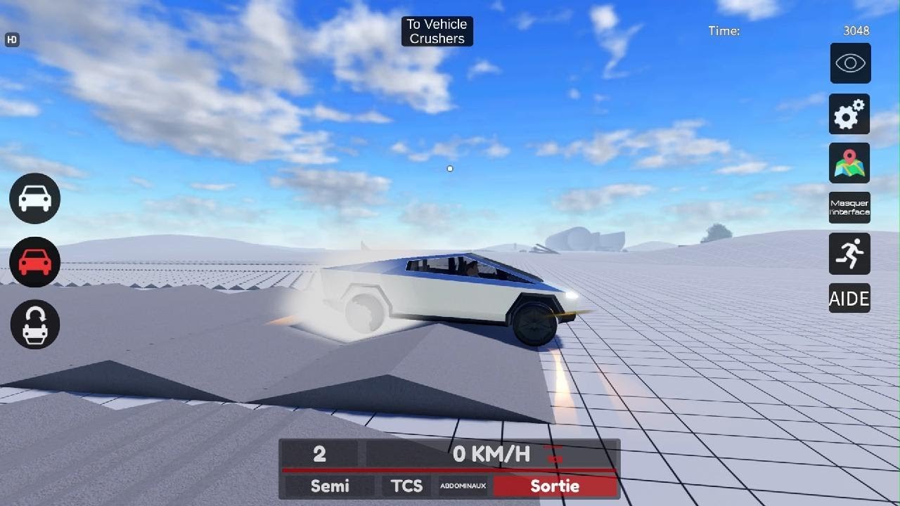 Je test le cybertrucke tesla sur BEAMNG drive Roblox - YouTube