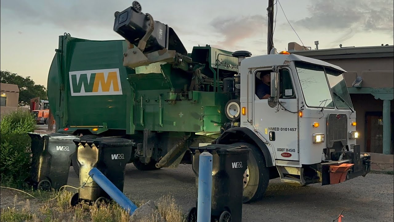 Mini WM Waste Management Bridgeport Ranger Garbage Truck in a Cool Town ...
