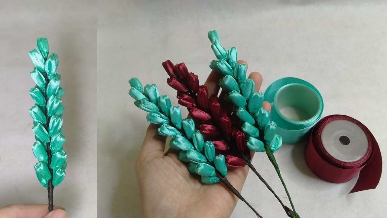 How to make little flower satin ribbon | DIY - YouTube