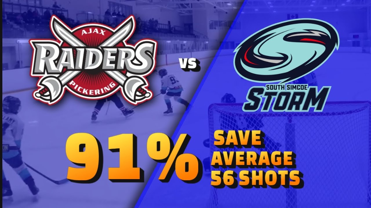 Ajax Pickering Raiders vs South Simcoe Storm U13BB 91% Save Average ...
