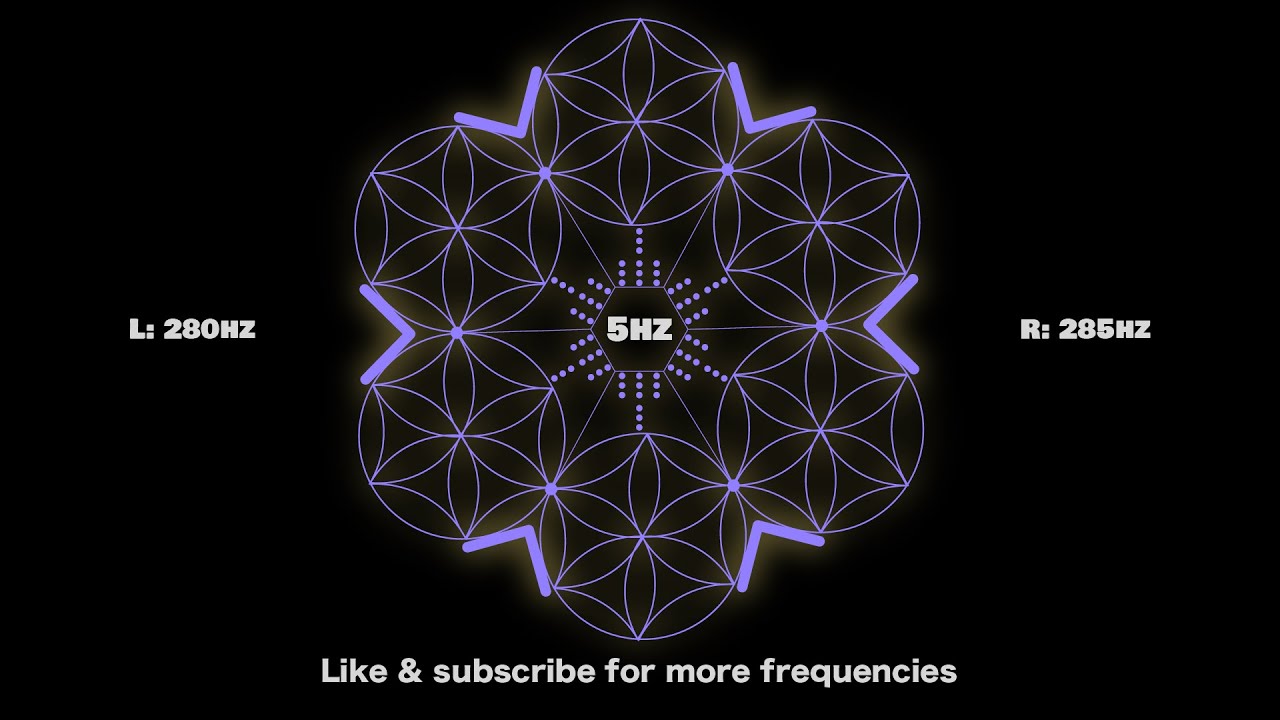 285hz Theta Binaural tones (intense): 5hz brainwave for deep meditation ...