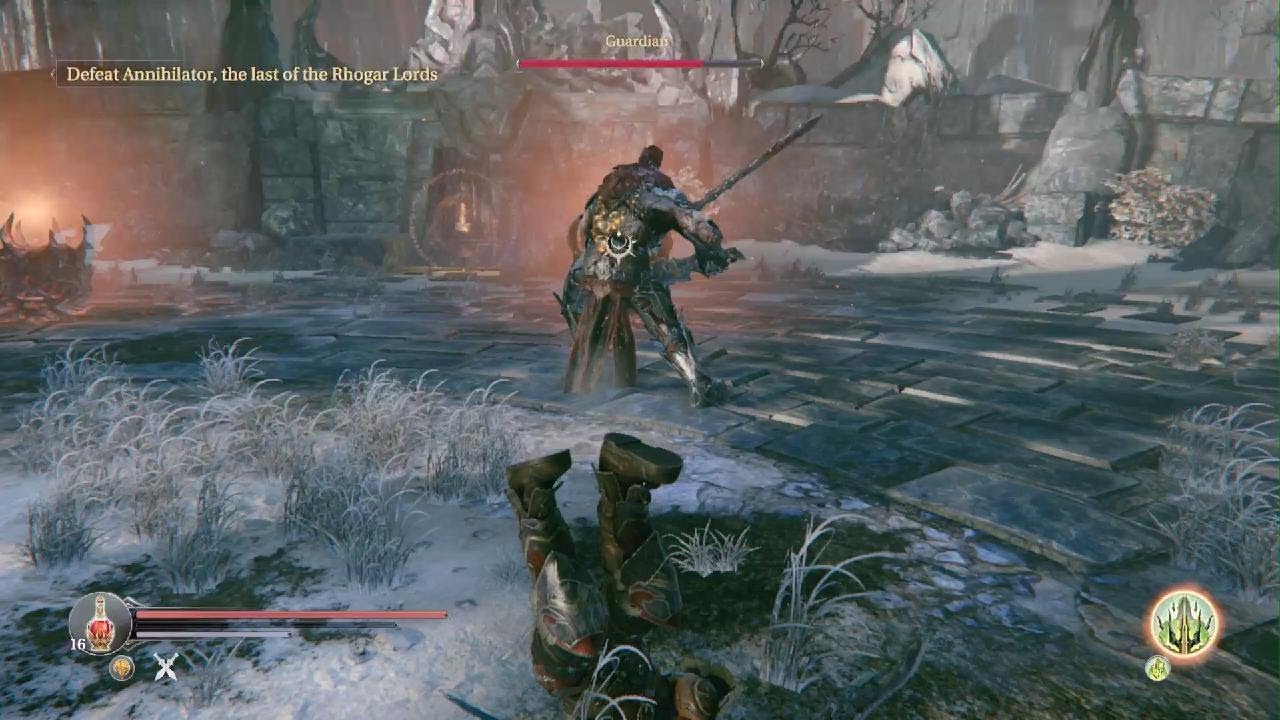 Lords of the Fallen - 2014 - Guardian Boss Fight - 2 tries - YouTube