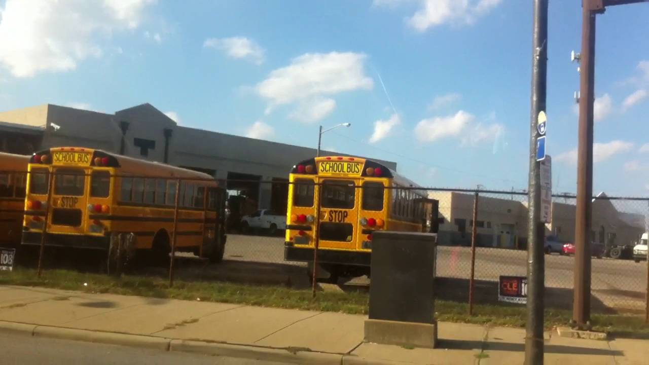 Short ride by Cleveland school bus lot - YouTube