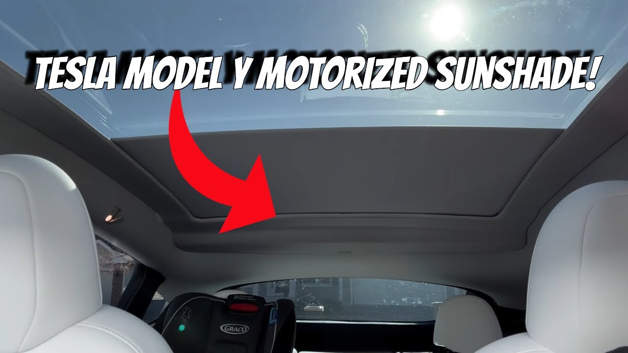 Tesla Model Y Powered Sunshade Install and Review - YouTube