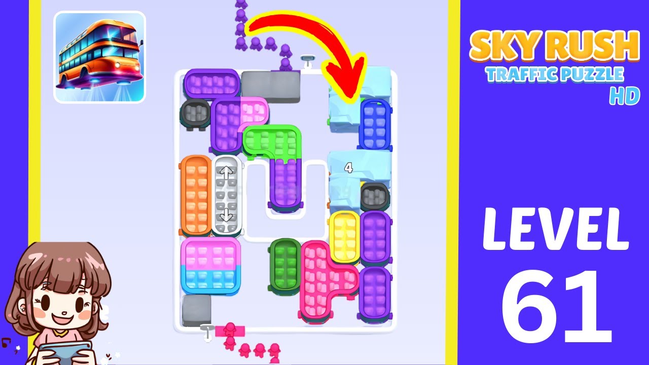 Sky Rush Traffic Puzzle Level 61 Solution Walkthrough - YouTube