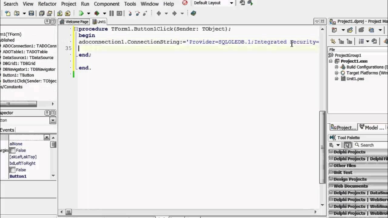 connect dynamically with sql server database delphi embracadero localhost - YouTube