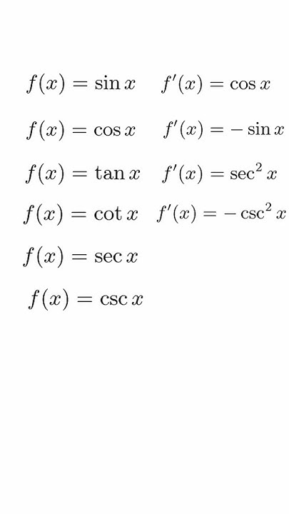 Derivatives - Trigonometric Derivatives (sin, cos, tan, cot, sec, csc derivatives) #math # ...