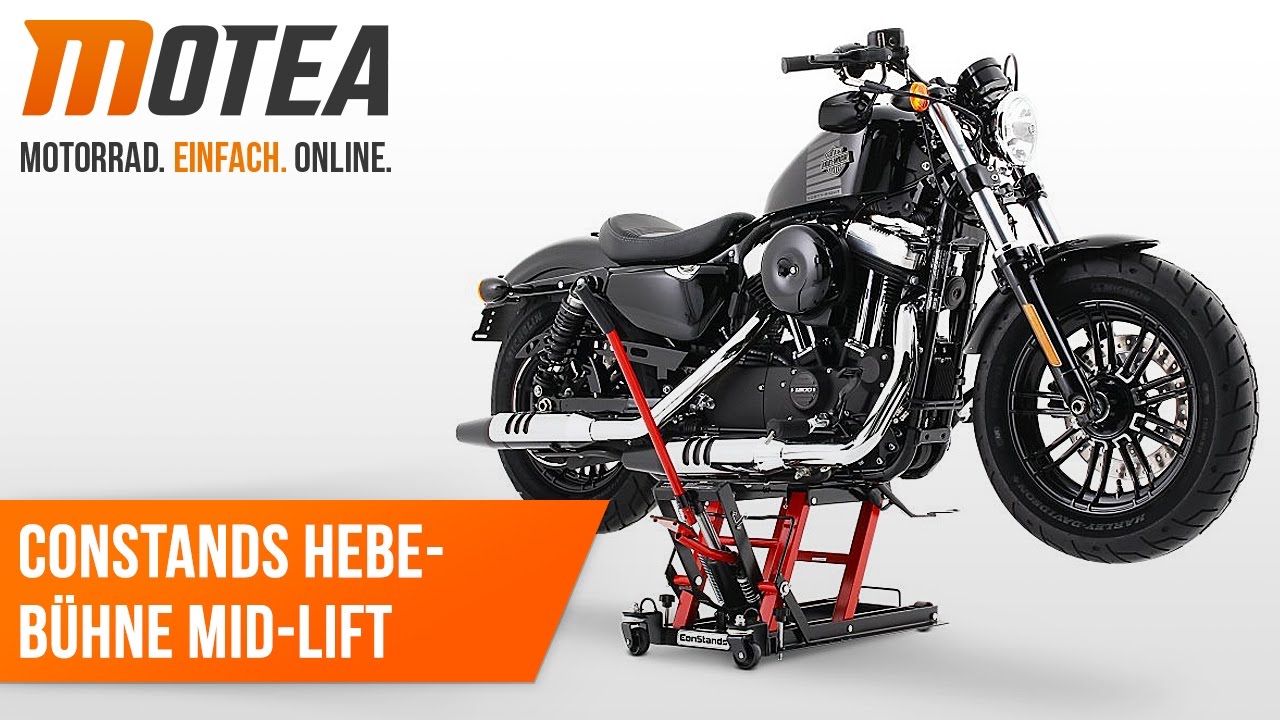 Motorrad Hebebühne ConStands Midlift L für felsenfesten Stand - YouTube