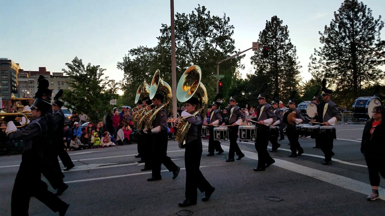 Marching Band - Military Song at Spokane Lilac Festival Parade - YouTube