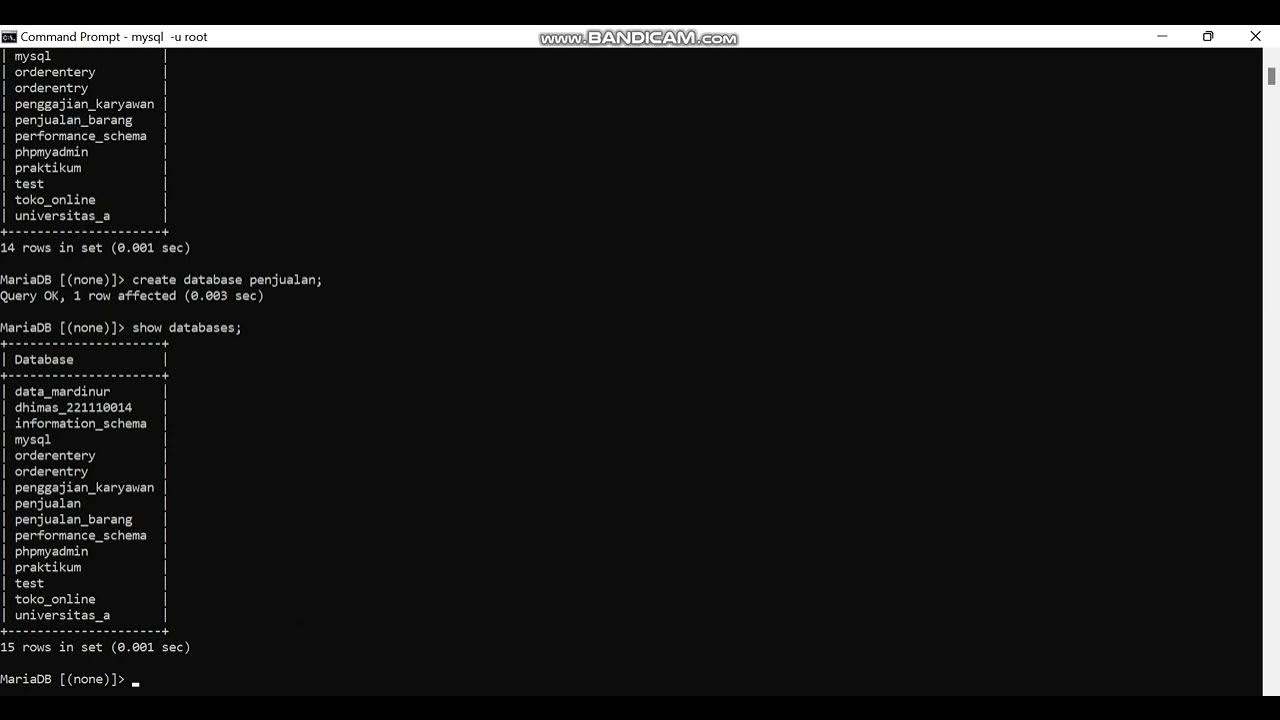 TUTORIAL MEMBUAT TABEL DATABASE MENGGUNAKAN APLIKASI (XAMPP DAN CMD) - YouTube