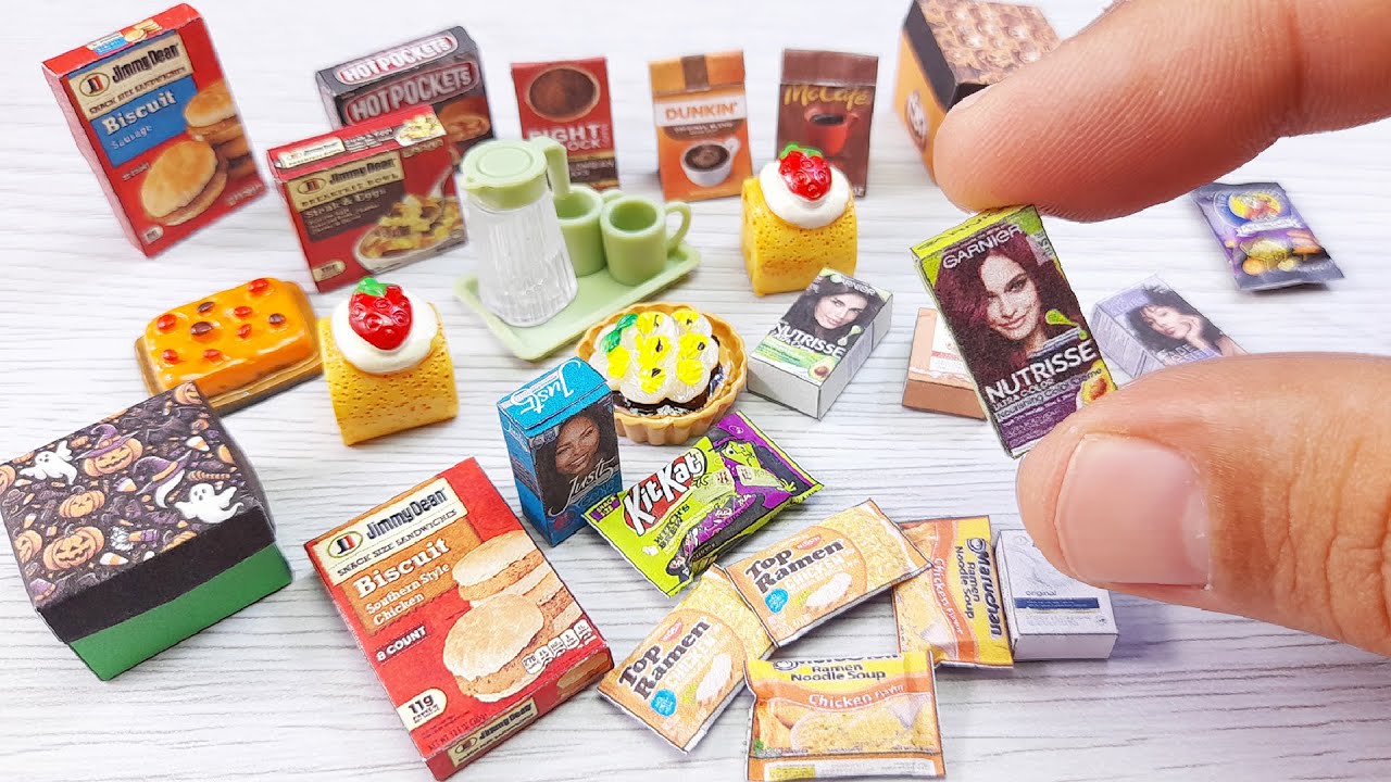 Unboxing Paper Miniature Sets | Mini Brands Opening | Dollhouse ...