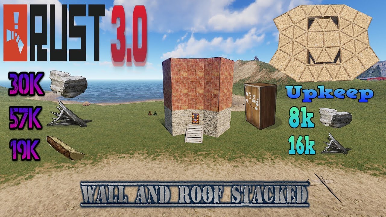 Rust 3.0 [Group Base Wall And Roof Stacked] - YouTube