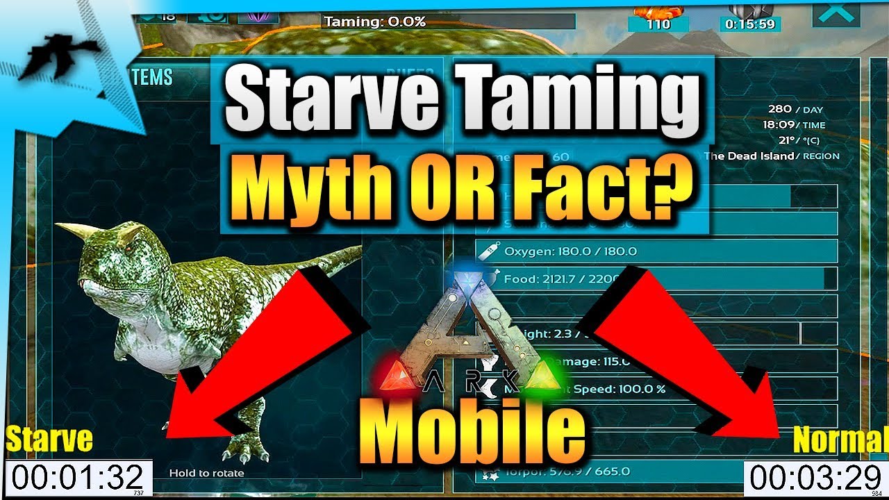 Ark Mobile | Starve Taming A Dino = Faster Tame? Test | iOS/Android ...